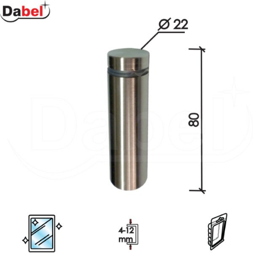 Dabel distancer za staklo DST1 Inox fi22x80mm DP1