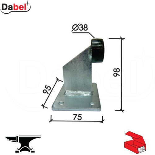 Dabel graničnik za bravarska vrata G1000 ZnB 63x50x70 mm, za klizne kapije, za zavarivanje