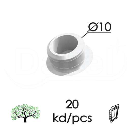 Dabel kapica za vijak k4 bela fi10 mm (20kom) dbp1