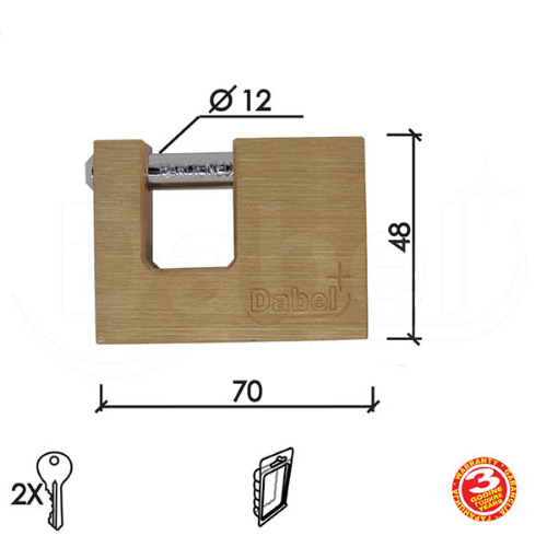 Dabel katanac ka2011 ms 70x48/fi12 mm 2k dbp2