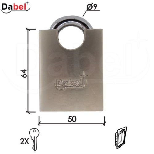 Dabel katanac KA2012 Mat-Ni 50x64/fi9mm 2K DBP1