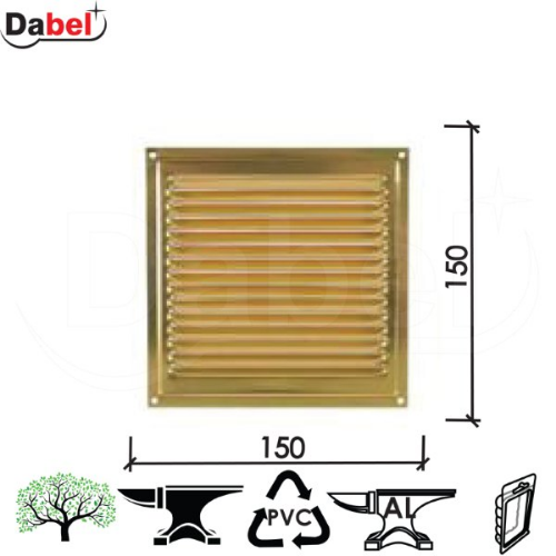 Dabel rešetka ventilaciona za vrata reš1 ms 150x150 mm