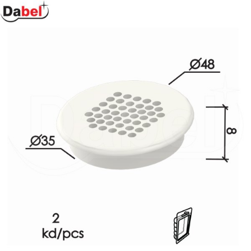 Dabel ventilacioni čep vc1 bela fi35/fi48x8 mm (2kom)