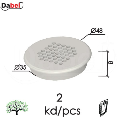 Dabel ventilacioni čep vc1 siva fi35/fi48x8 mm (2kom)