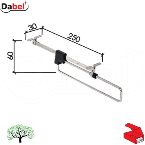 Dabel vešalica na izvlačenje nikl 250 mm