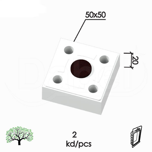 Dabel nogica za komode kn1 bela 50x50x20 mm (2kom) dbp1