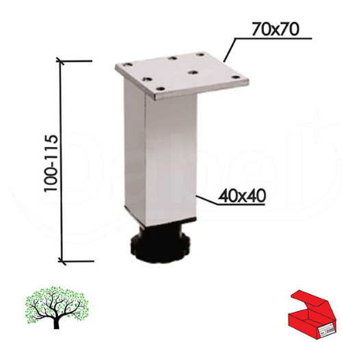 Dabel nogica za nameštaj no9 alum 40x40x100 mm q