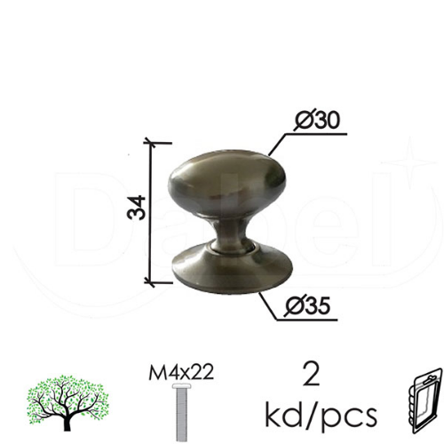 Dabel dugme za nameštaj d11 hr 35 mm (2kom) m4x22 mm dbp1