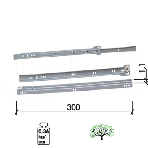 Dabel klizač fioka kl5100 bela 300/1,1 mm q