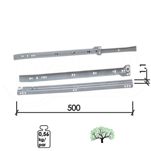 Dabel klizač fioka kl5100 bela 500/1,1 mm q