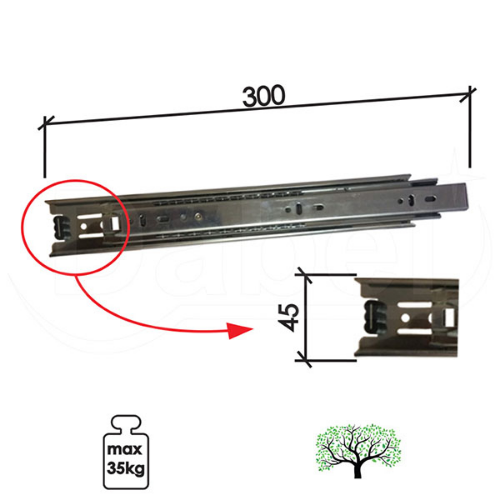 Dabel klizač teleskop kl513 znb 300 mm 35kg q