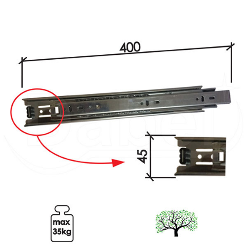 Dabel klizač teleskop kl513 znb 400/45 mm 35kg q