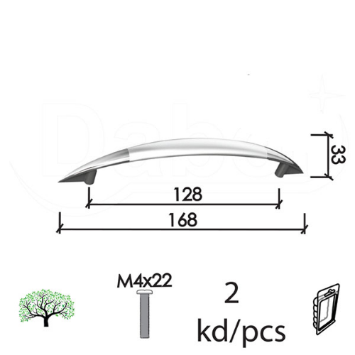 Dabel ručica za nameš c41 ni-bni x128/168/33 2kom m4x22