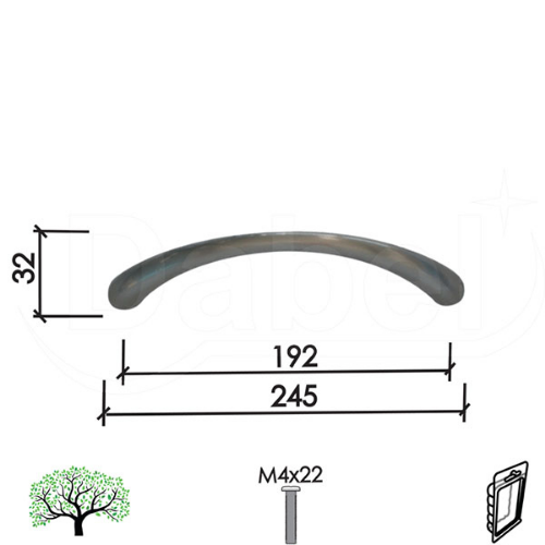 Dabel ručica za nameštaj c40 b-ni x192 mm dp1