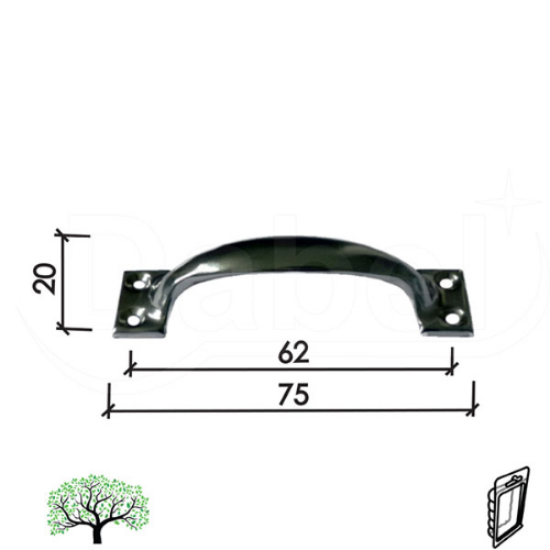 Dabel rukohvat za nameštaj ru5 75 mm q