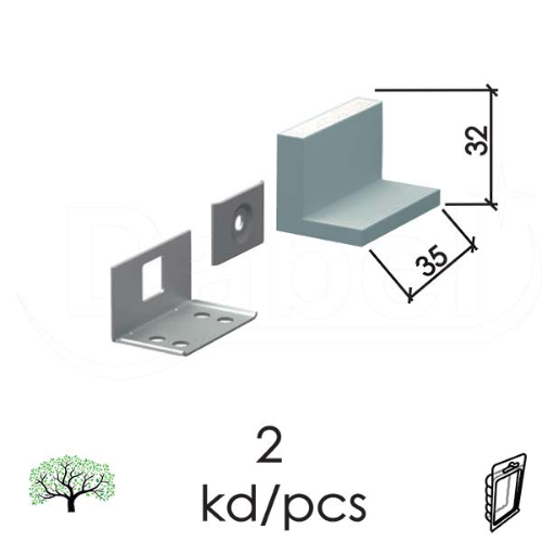 Nosač kuhinjskog elementa NE1 Siva 35x32mm (2kom) DBP1