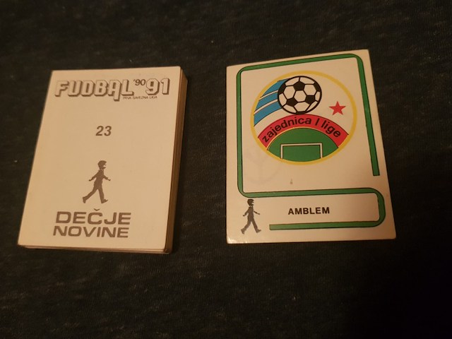 Slicice Fudbal `90/`91 Prva Savezna Liga (Decje novine)