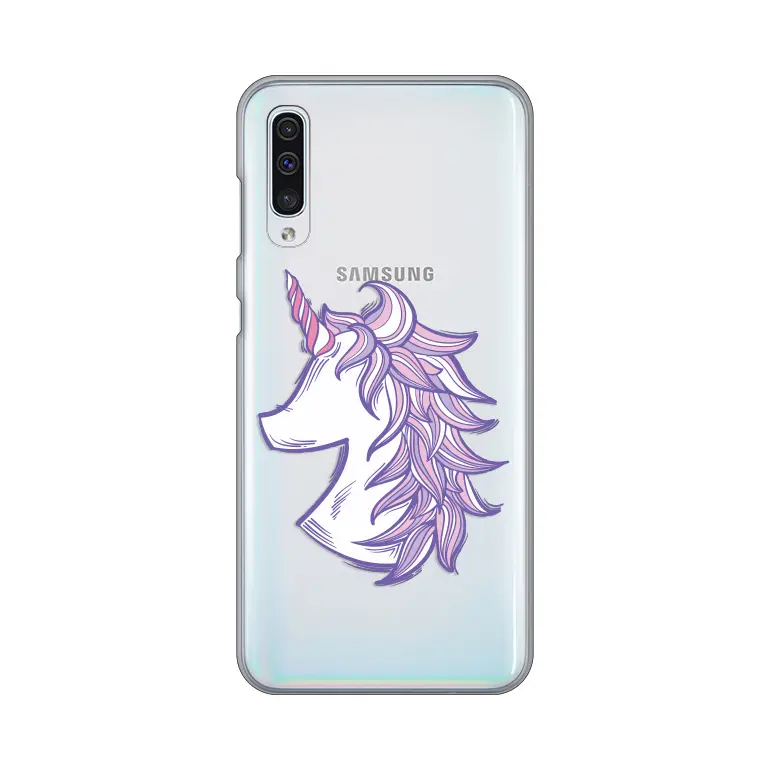 TELEMPIRE Silikonska maska za telefon Print Skin za Samsung A307F/A505F/A507F Galaxy A30s/A50/A50s Purple Unicorn providna