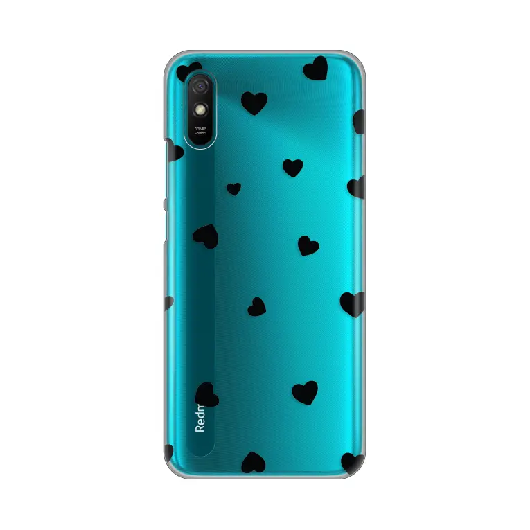 Silikonska maska za Xiaomi Redmi 9A Hearts Print Skin providna