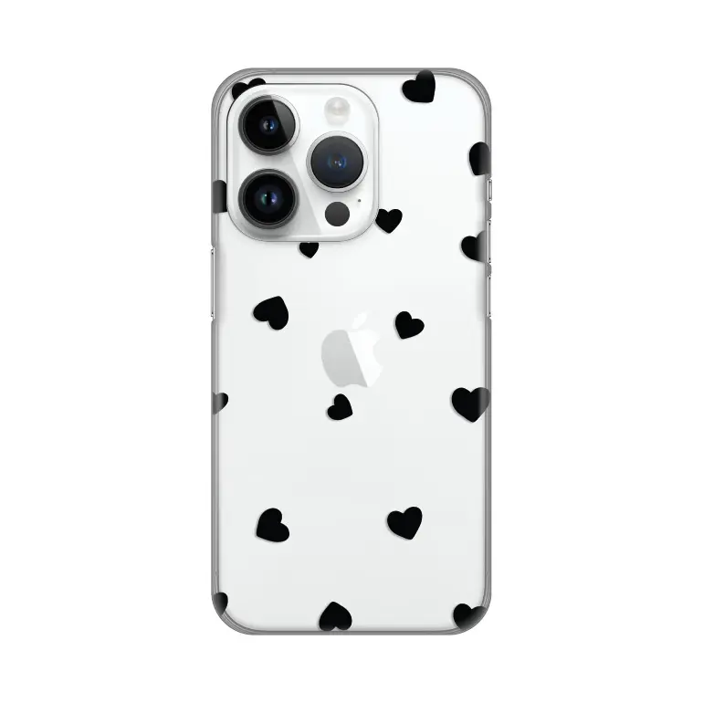 TELEMPIRE Silikonska maska za iPhone 14 Pro 6.1 sa srcima Print Skin providna