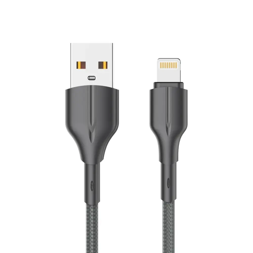 LDNIO LS851 USB data kabl na USB Lightning, 25W, 1m, Crni