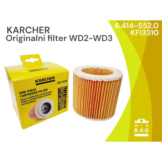 HEPA FILTER ZA KARCHER 6.414-552.0 USISIVAČE WD3/MV3/WD3.200/A2604/WD3.500 – ORIGINAL KARCHER