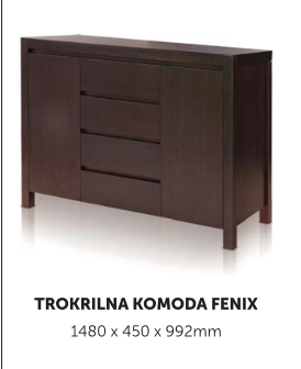 Trokrilna Komoda Fenix