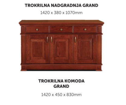 Trokrilna Komoda Grand