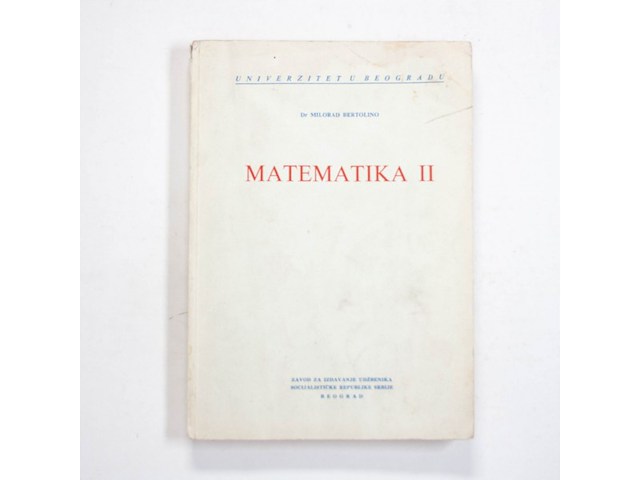 Matematika II, Milorad Bertolino