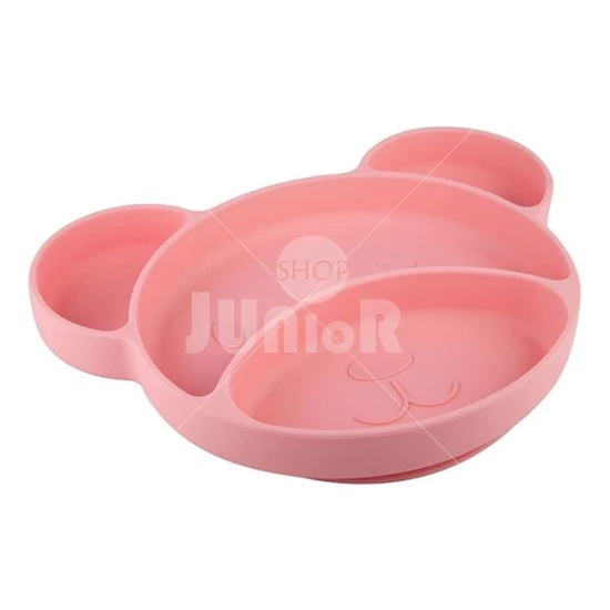 Canpol babies silikonski tanjirić sa pregradama Bar pink