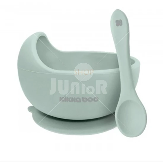 KikkaBoo silikonska činija sa kašičicom Yummy Mint