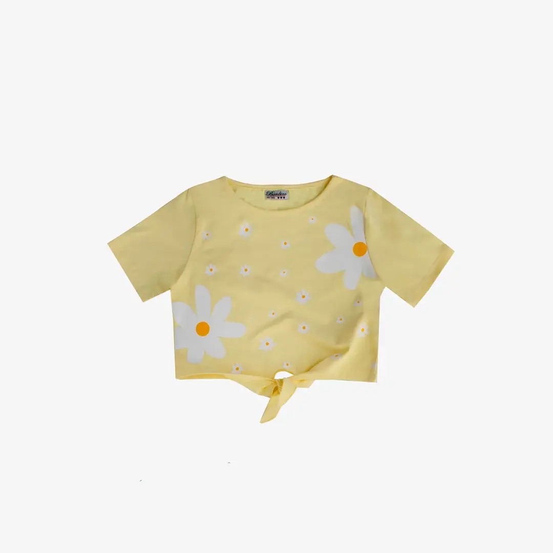 Bambino Crop top majica za devojčice, Žuta