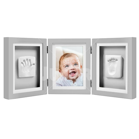 Pearhead Babyprints Deluxe stoni ram sa otiskom, Sivi