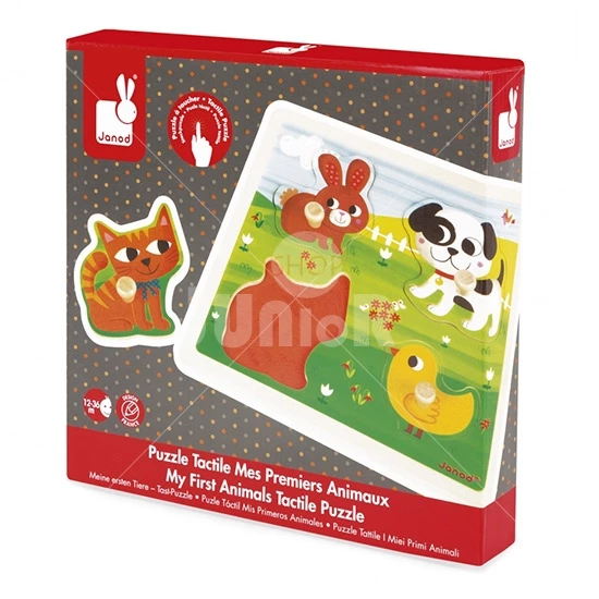 Janod Drvene Puzzle sa teksturom Moj kućni ljubimac J07080