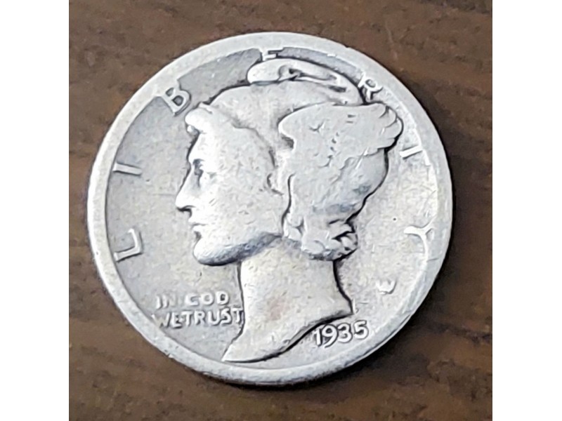 USA 1 Dime 1935 Srebro