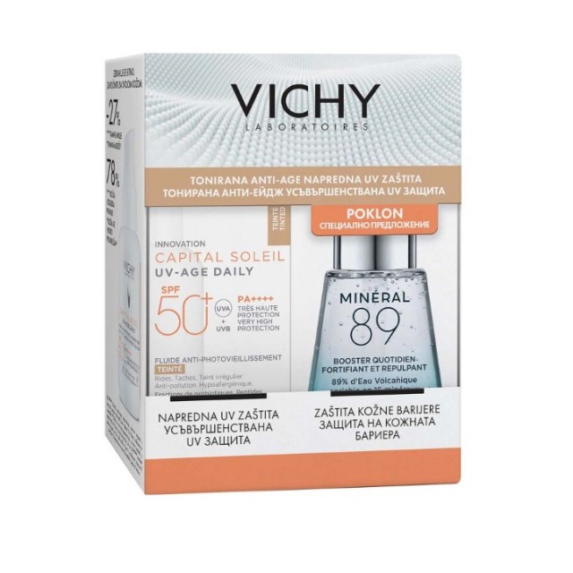 VICHY CAPITAL SOLEIL UV-AGE DAILY TONIRAN FLUID SPF 50+ 40 ML + MINERAL 89 BOOSTER 30 ML