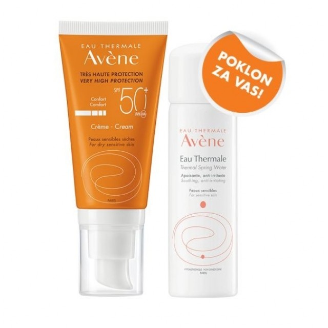 AVENE SUN KREMA SPF50+ 50ML + AVENE TERMALNA VODA 50ML GRATIS