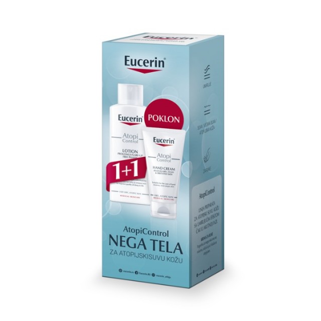 EUCERIN ATOPICONTROL LOSION ZA NEGU TELA 250ML + EUCERIN ATOPICONTROL KREMA ZA RUKE 75ml