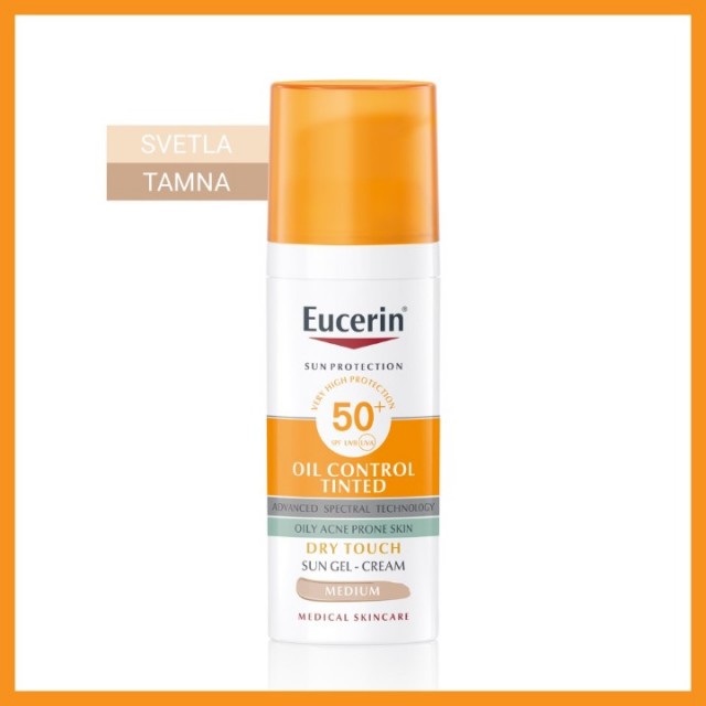 EUCERIN SUN OIL CONTROL ZA MASNU KOŽU LICA SPF50+ TAMNI 50ML