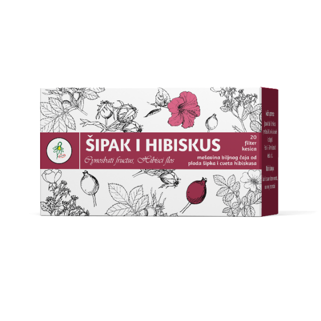 FILTER ČAJ OD PLODA ŠIPKA I CVETA HIBISKUSA A20