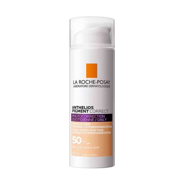 LA ROCHE-POSAY ANTHELIOS PIGMENT CORRECT SPF50+ TONIRANA KREMA ZA ZAŠTITU OD SUNCA I ZA FOTOKOREKCIJU, VIDLJIVO UMANJUJE BORE I TAMNE FLEKE, LIGHT, 50 ML