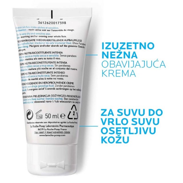 LA ROCHE-POSAY NUTRITIC INTENSE NEGA ZA INTENZIVNO OBNAVLJANJE SUVE KOŽE LICA, PROTIV ZATEGNUTOSTI I ŽARENJA 50ML