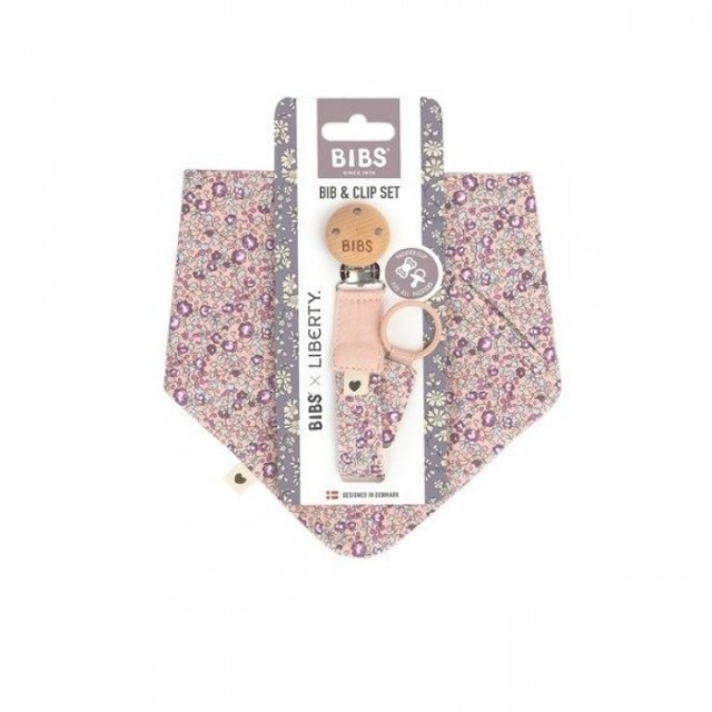 BIBS - Portikla i vezica za dudu Liberty Eloise Blush