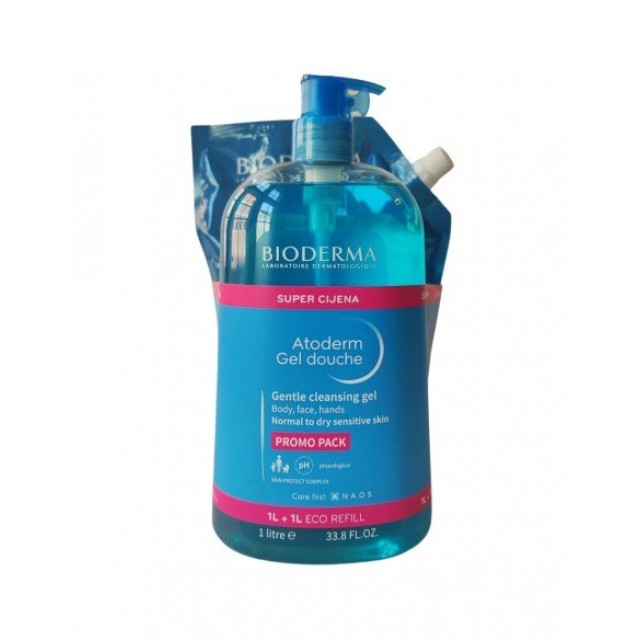 BIODERMA ATODERM BLAGI GEL 1L + REFILL 1L PROMO