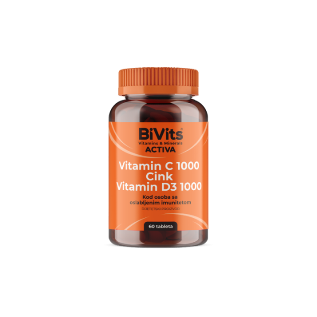 BIVITS ACTIVA VITAMIN C 1000 + CINK + VITAMIN D3 1000 TABLETE A60