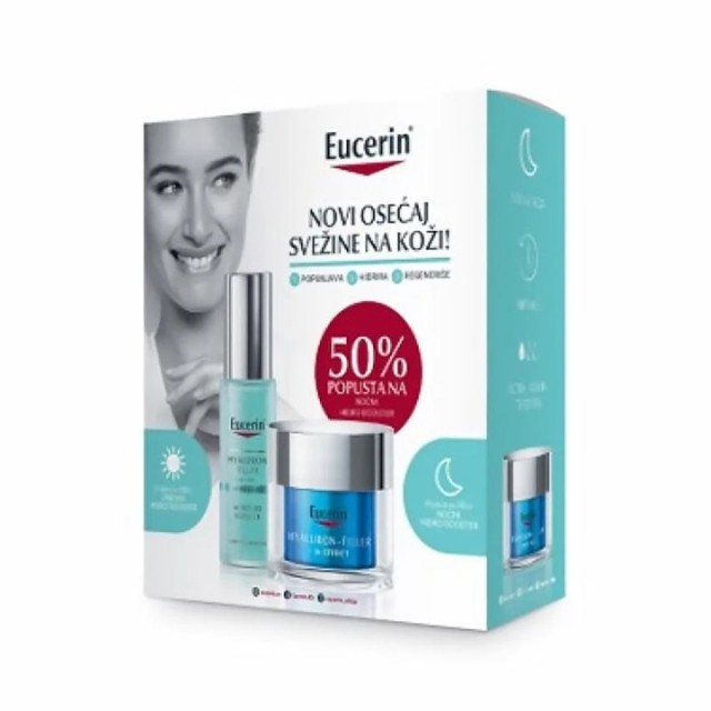 EUCERIN BOX HYALURON FILLER HIDRO BOOSTER 30ML + HYALURON FILLER NOĆNI HIDRO BOOSTER 50ML - 50%