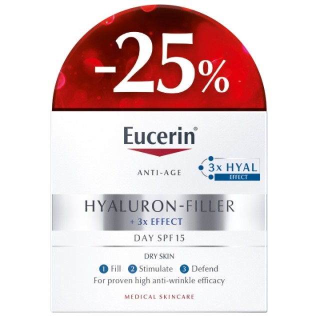 EUCERIN HYALURON FILLER DNEVNA KREMA ZA SUVU KOŽU SPF15 50ML -25%