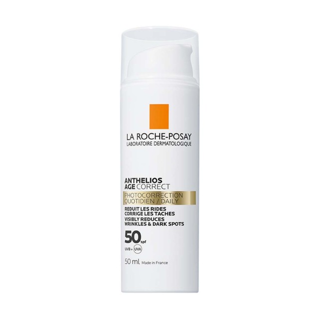 LA ROCHE-POSAY ANTHELIOS AGE CORRECT SPF50 DNEVNA ZAŠTITA OD SUNCA KOJA ISPRAVLJA ZNAKOVE STARENJA, BORE, TAMNE MRLJE I ELASTIČNOST, 50 ML