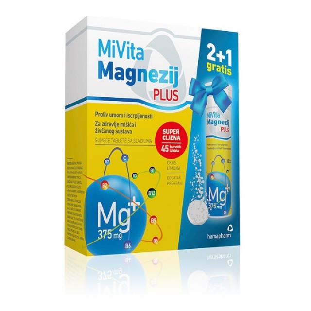 MIVITA MAGNEZIJUM 375 PLUS ŠUMEĆE TABLETE A30 +15 GRATIS