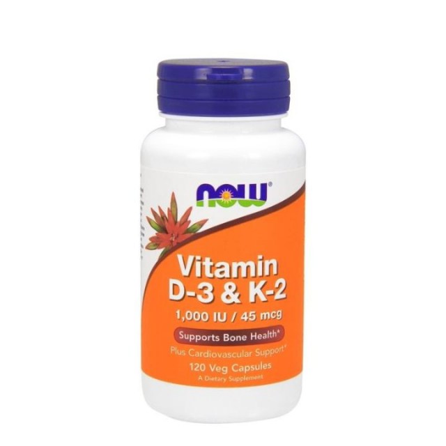 NOW VITAMIN D3 1000IJ+K2 45MCG KAPSULE A120